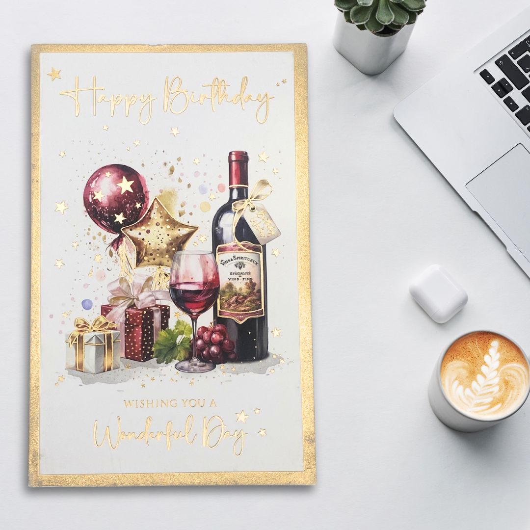 Birthday Bliss Birthday Card - Wine & Grapes – The Celebration Store
