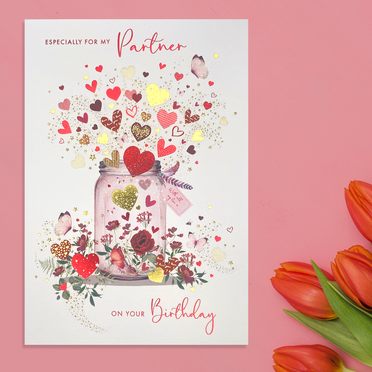 Partner Birthday Card - Pizazz Jar Of Hearts – The Celebration Store